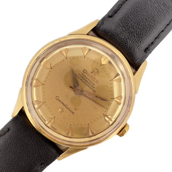 Vintage Omega Constellation Pie Pan Deluxe 14381/2 SC-2 Wristwatch 18k ...