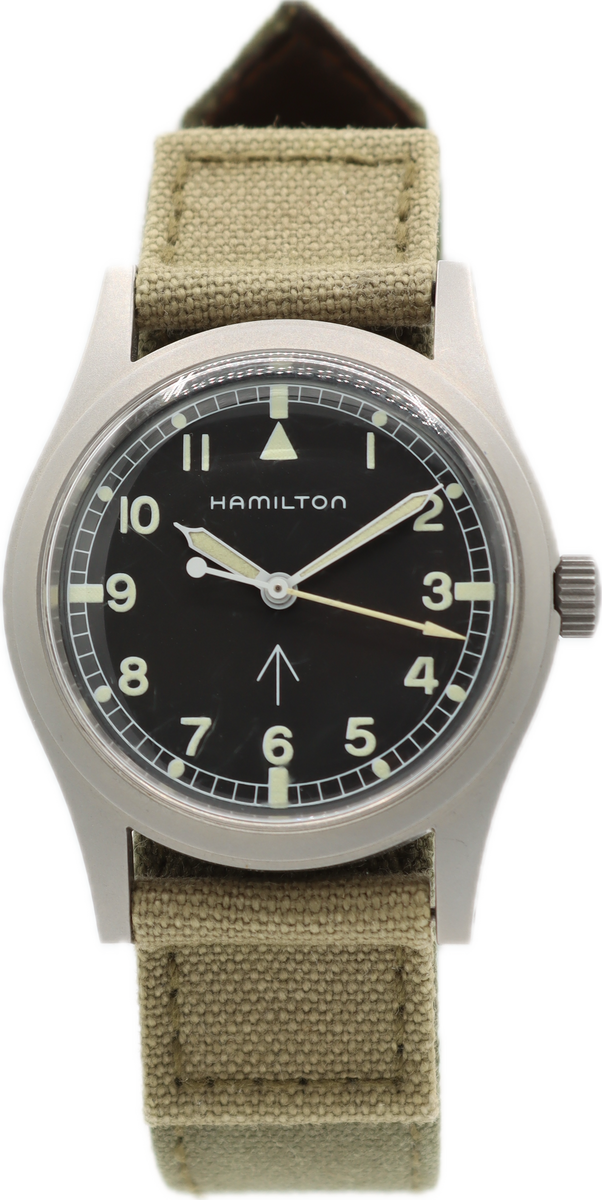 33mm 1992 Hamilton 9965 Khaki Broad Arrow Men's Wristwatch 1Year Produ ...