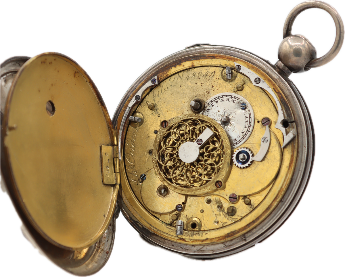 Antique Oudin Fils Automaton Hammer Bells Pump Repeater Fusee Pocket W ...