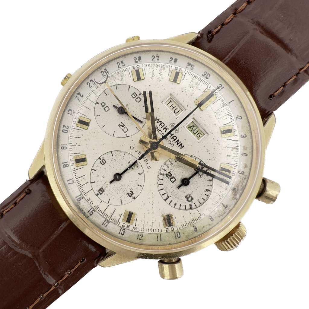 Vintage Wakmann Triple Date Three Reg. Men's Chronograph Wristwatch Va ...