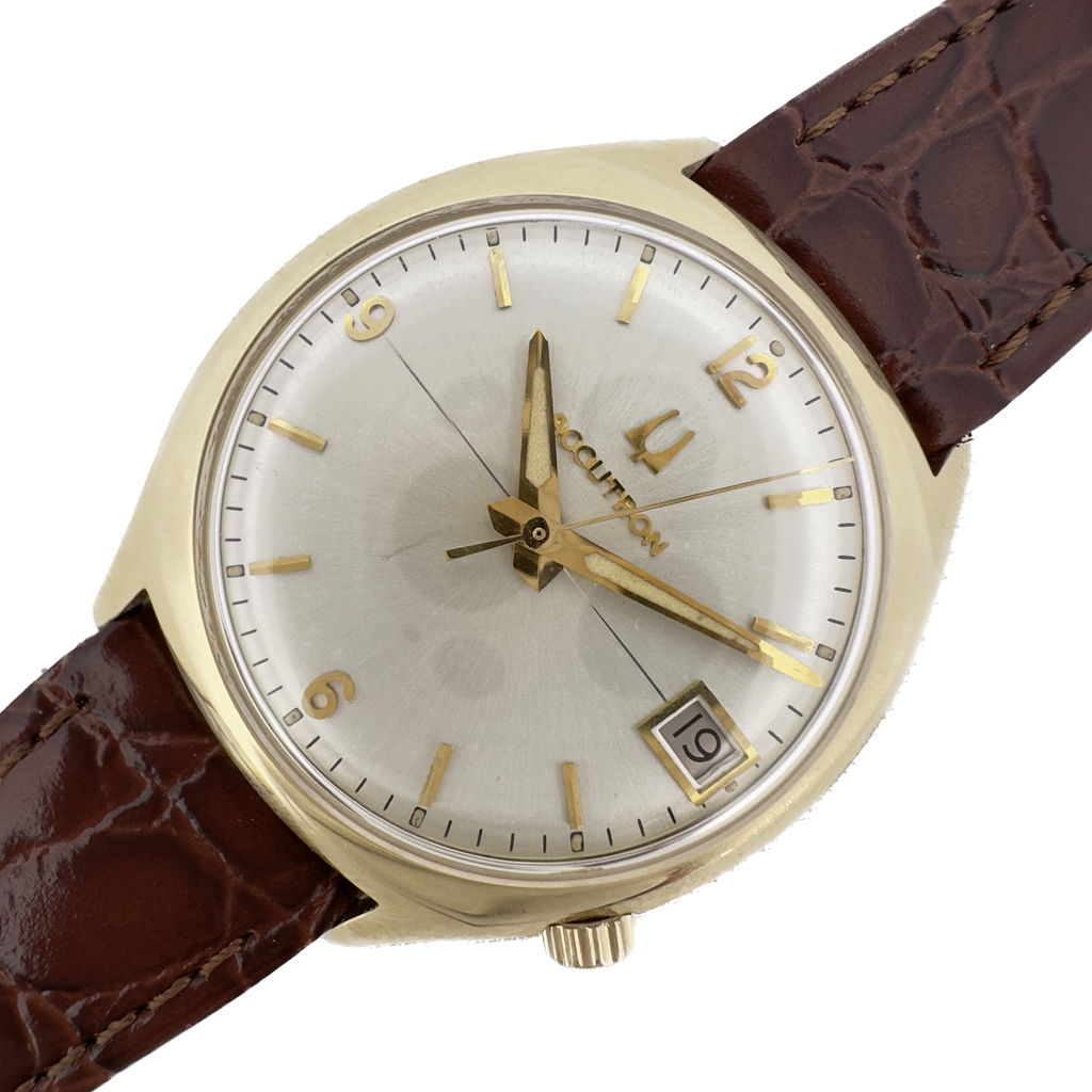 Vintage Bulova Accutron Men's Tuning Fork Wristwatch 218 1 14k Gold Se ...