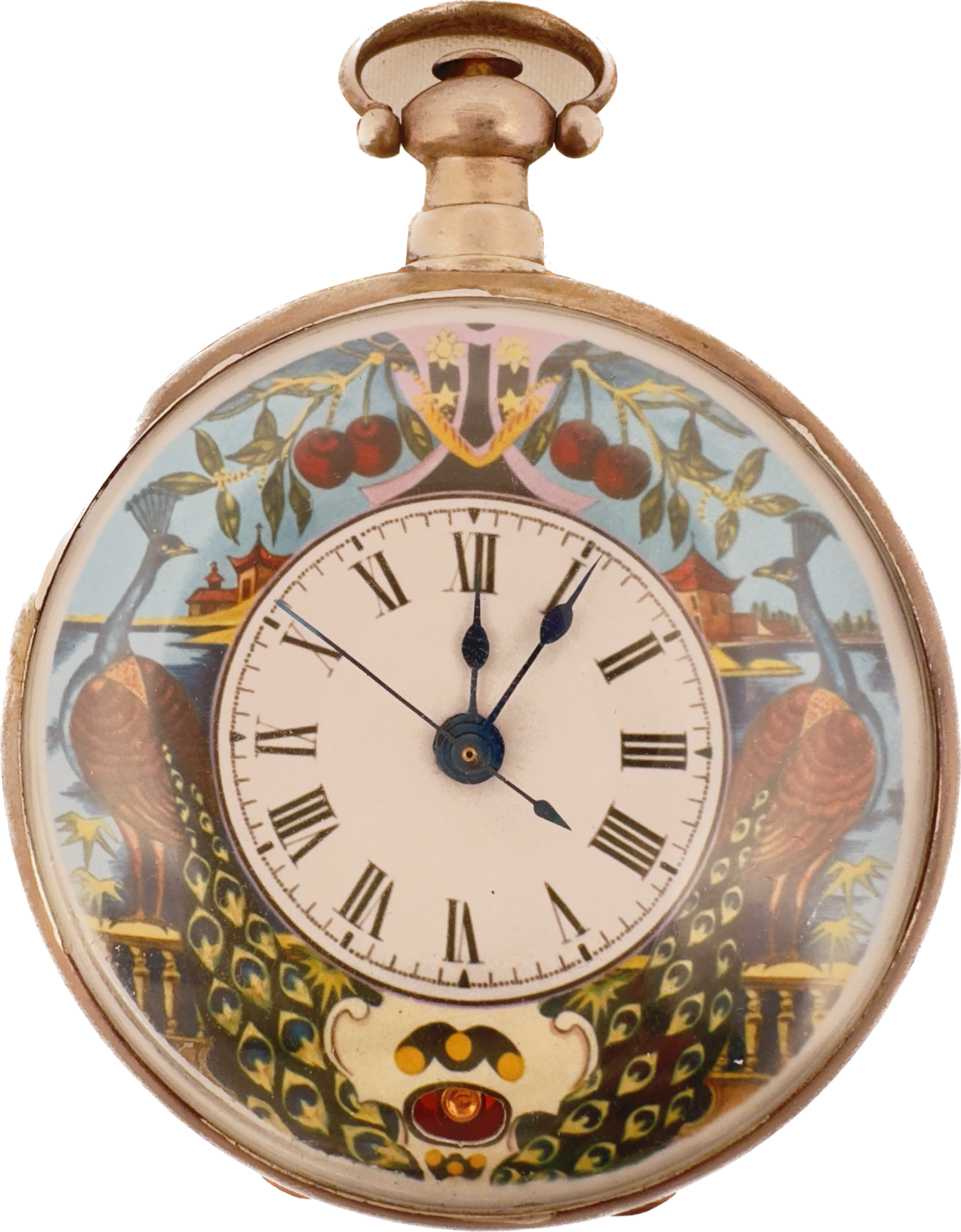 Antique Swiss Chinese Market Mock Pendulum Key Wind Pocket Watch Runs ...