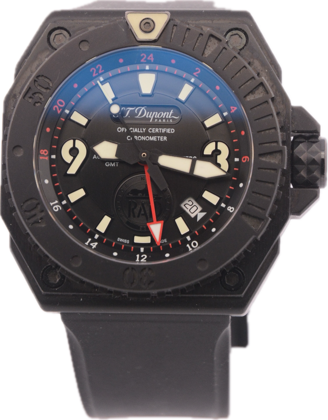 44mm S.T. Dupont RAID GMT 25 Year Limited Men's Wristwatch ETA 2893-2 ...