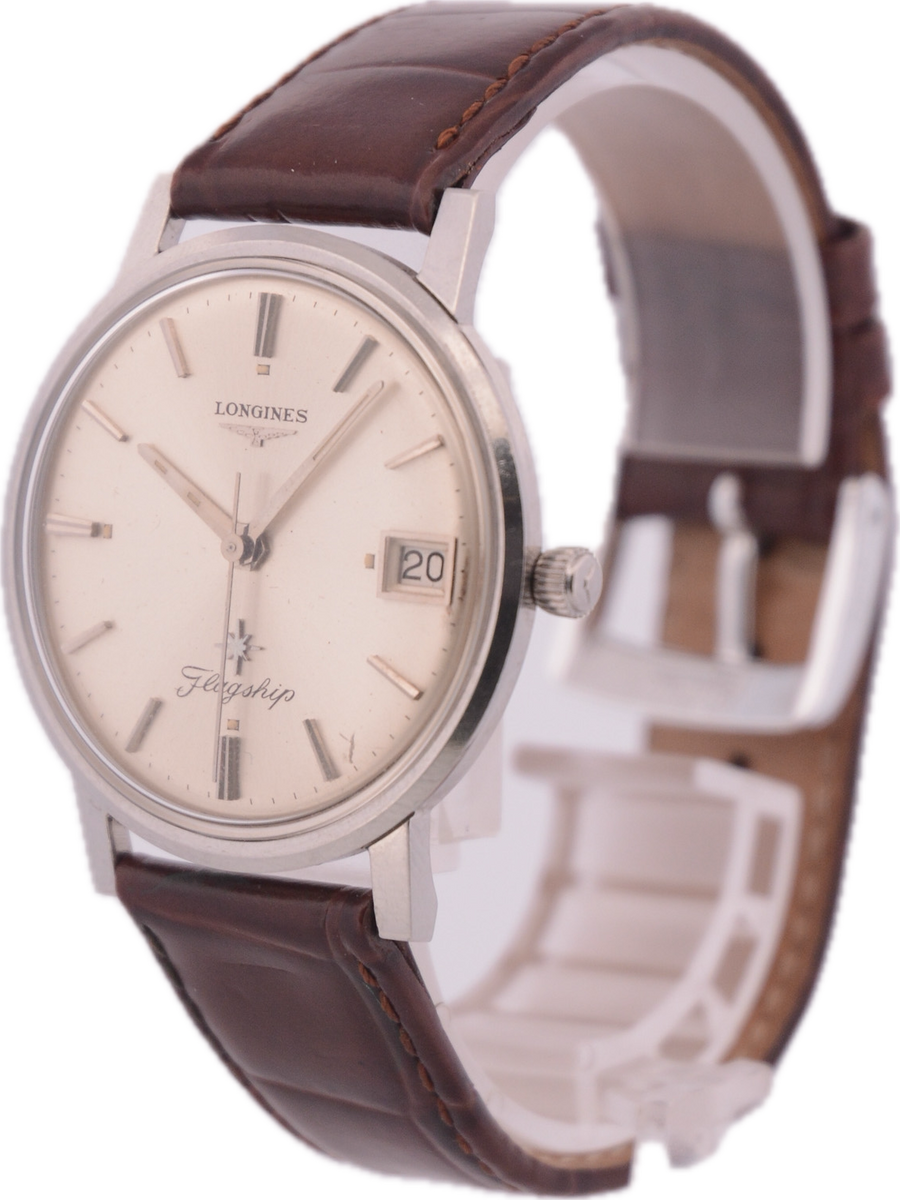 Vintage 35mm Longines Flagship Men's Mechanical Wristwatch Swiss Stain ...