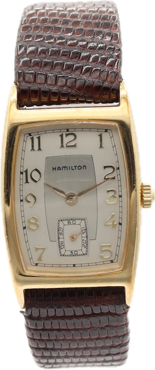 Vintage 23mm Hamilton 6172 Cabot Re-Issue Men's Quartz Wristwatch Gold ...