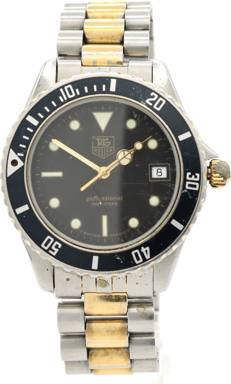 Tag Heuer 980.020D Two Tone Professional 1000 Men's Quartz Wristwatch ...