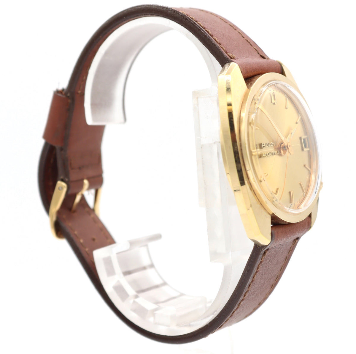 Vintage 36mm 1972 Accutron Men's Tuning Fork Wristwatch 218 USA Gold P ...