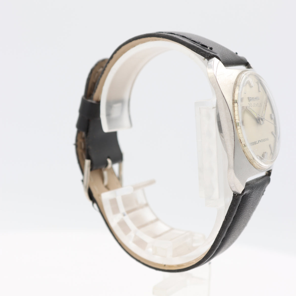 Vintage 1965 Bulova Square Dress 30 Jewel Men's Automatic Wristwatch U ...