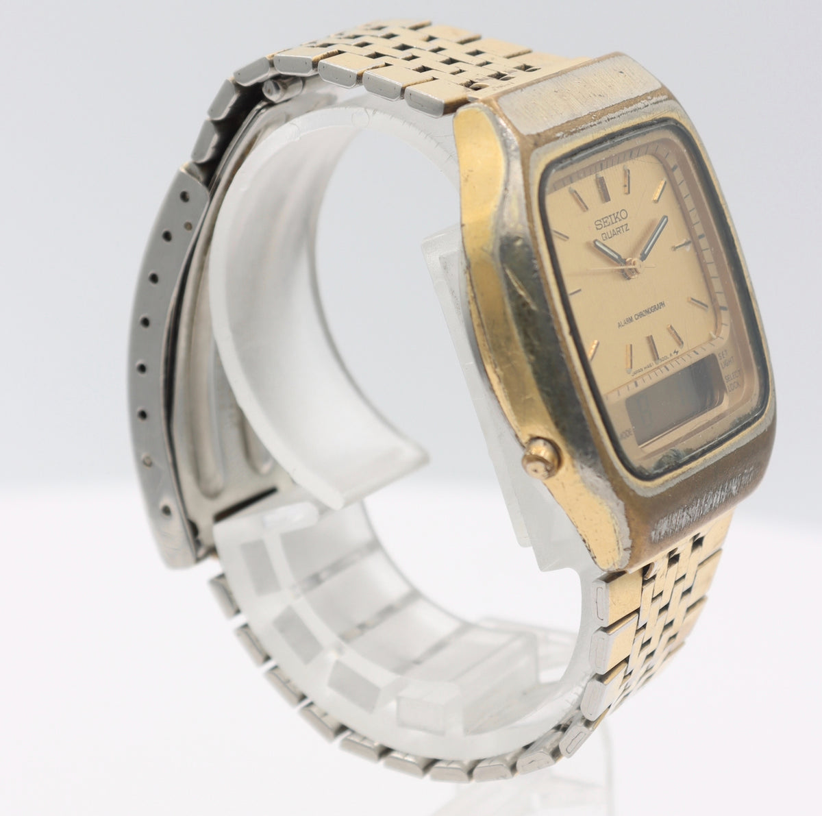 Vintage 32mm 1986 Seiko H461-5009 Alarm Chrono Men's Quartz Wristwatch ...