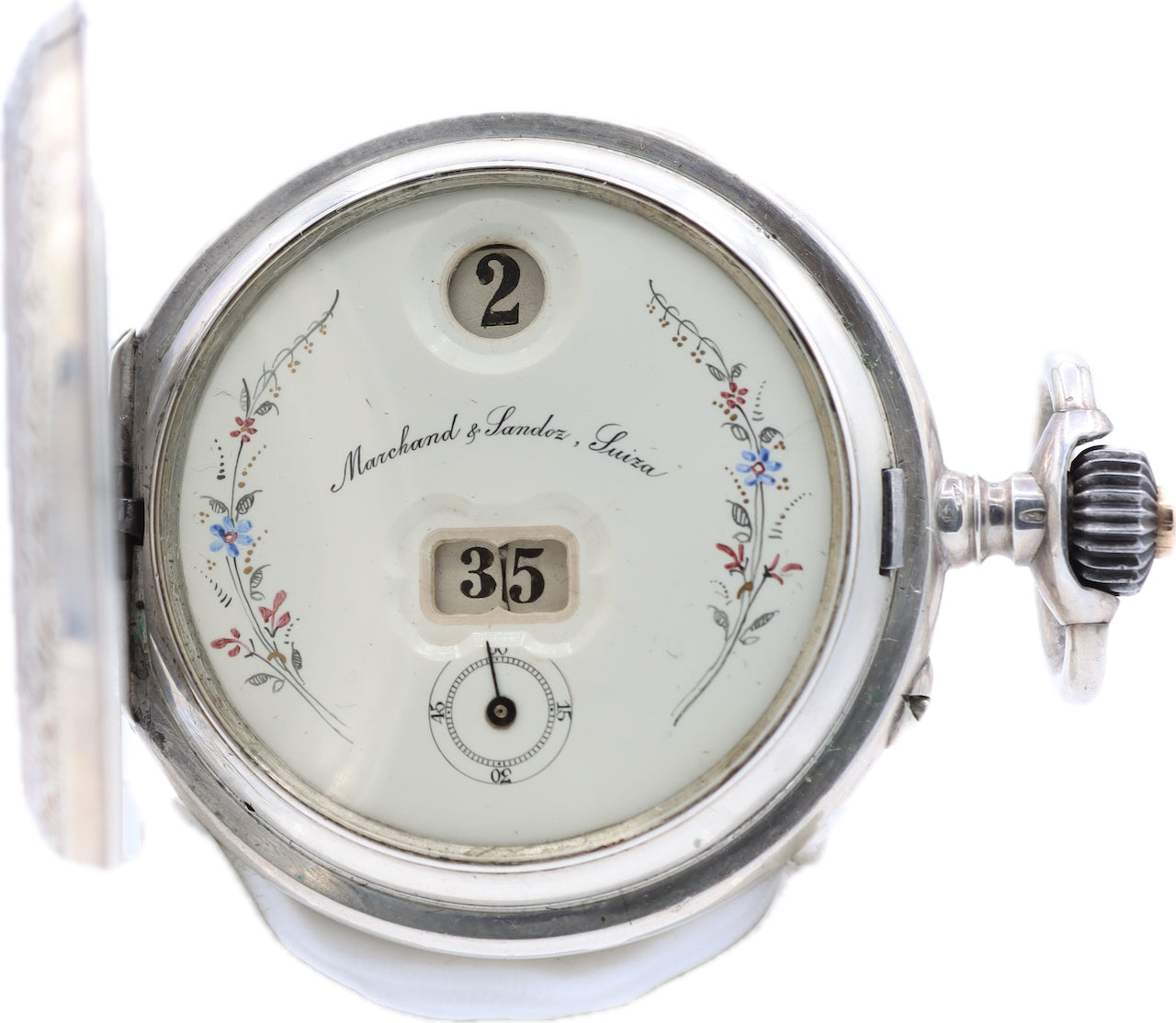 Antique 13 Size IWC Marchand Pallweber Jump Hour Hunter Pocket Watch S ...