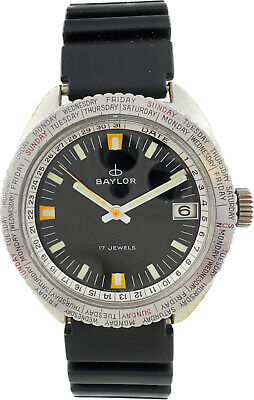 Vintage Baylor World Time Diver Style Manual Wristwatch AS 1950/51 Swi ...