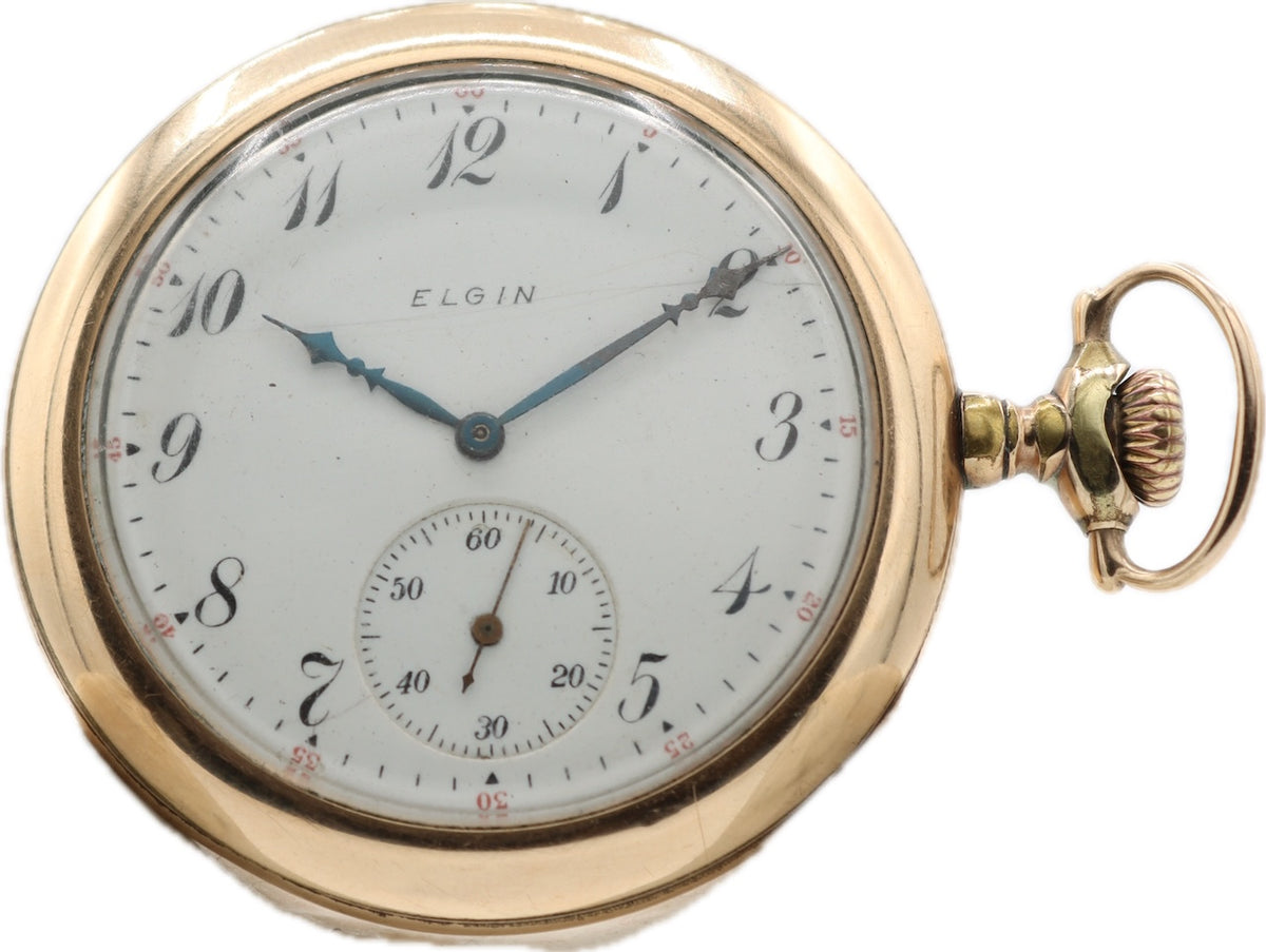 Antique 12 Size 1901 Elgin Mechanical Open Face Pocket Watch Grade 189 ...