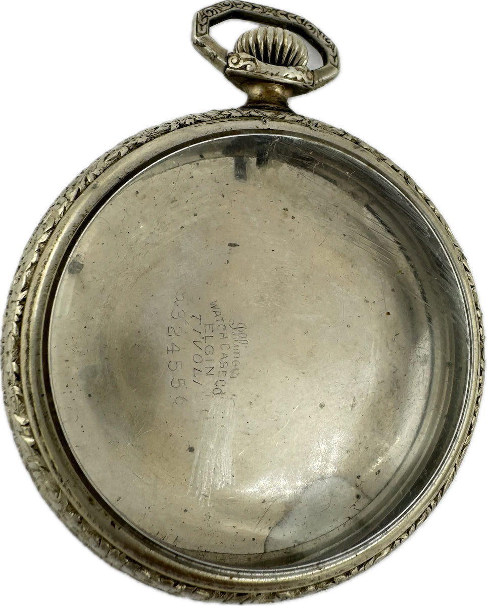 Antique 16 Size Illinois Elgin Pinstripe Pocket Watch Case Chrome Plat ...