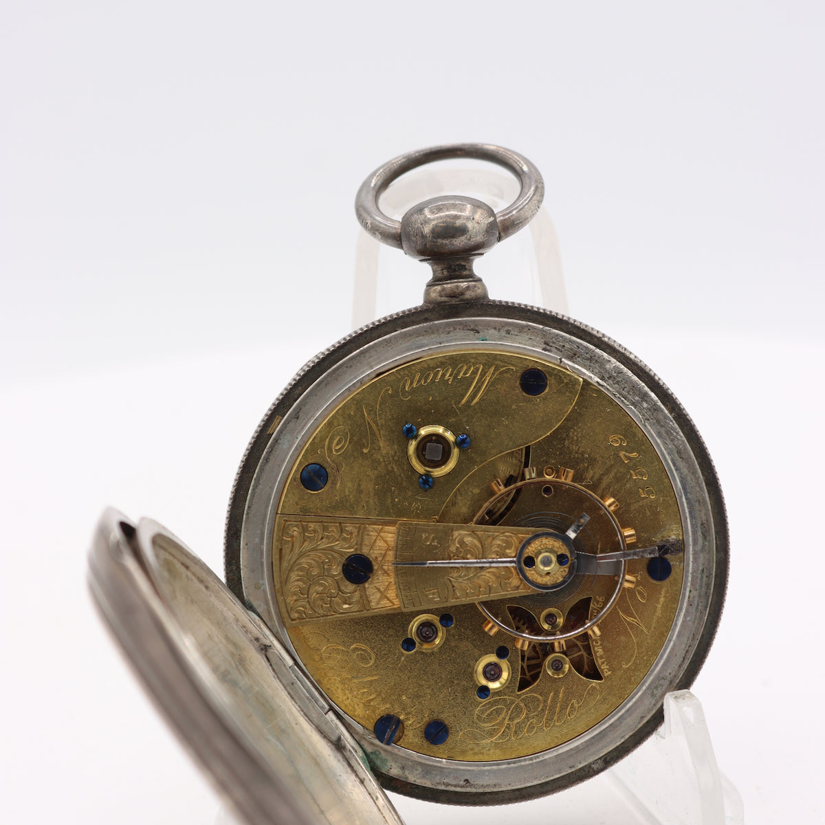 Antique 18S Marion Edwin Rollo Key Wind Pocket Watch Coin Silver Coin ...