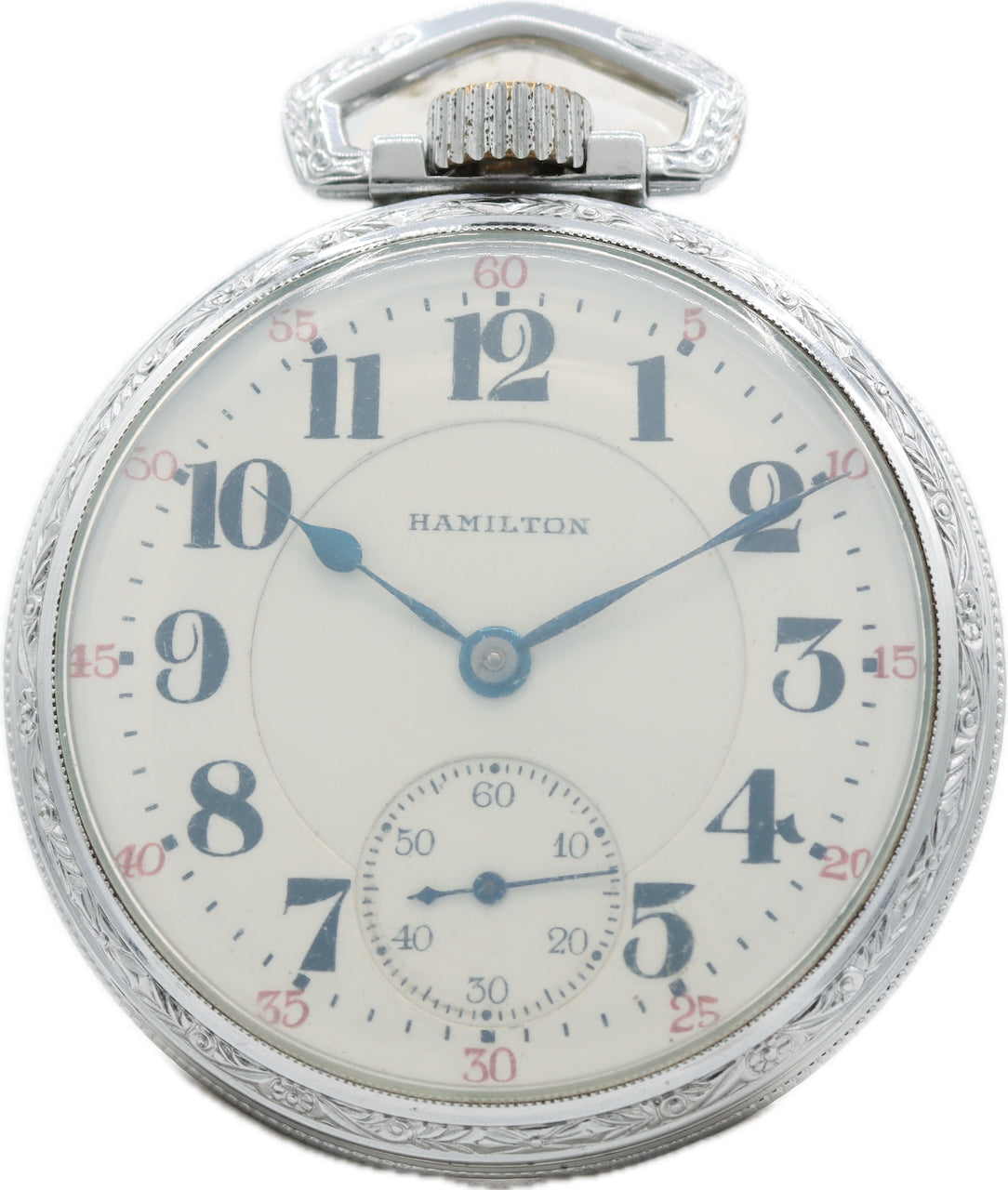 Antique 16S Hamilton Train Mechanical Railroad Pocket Watch 992 Chrome ...