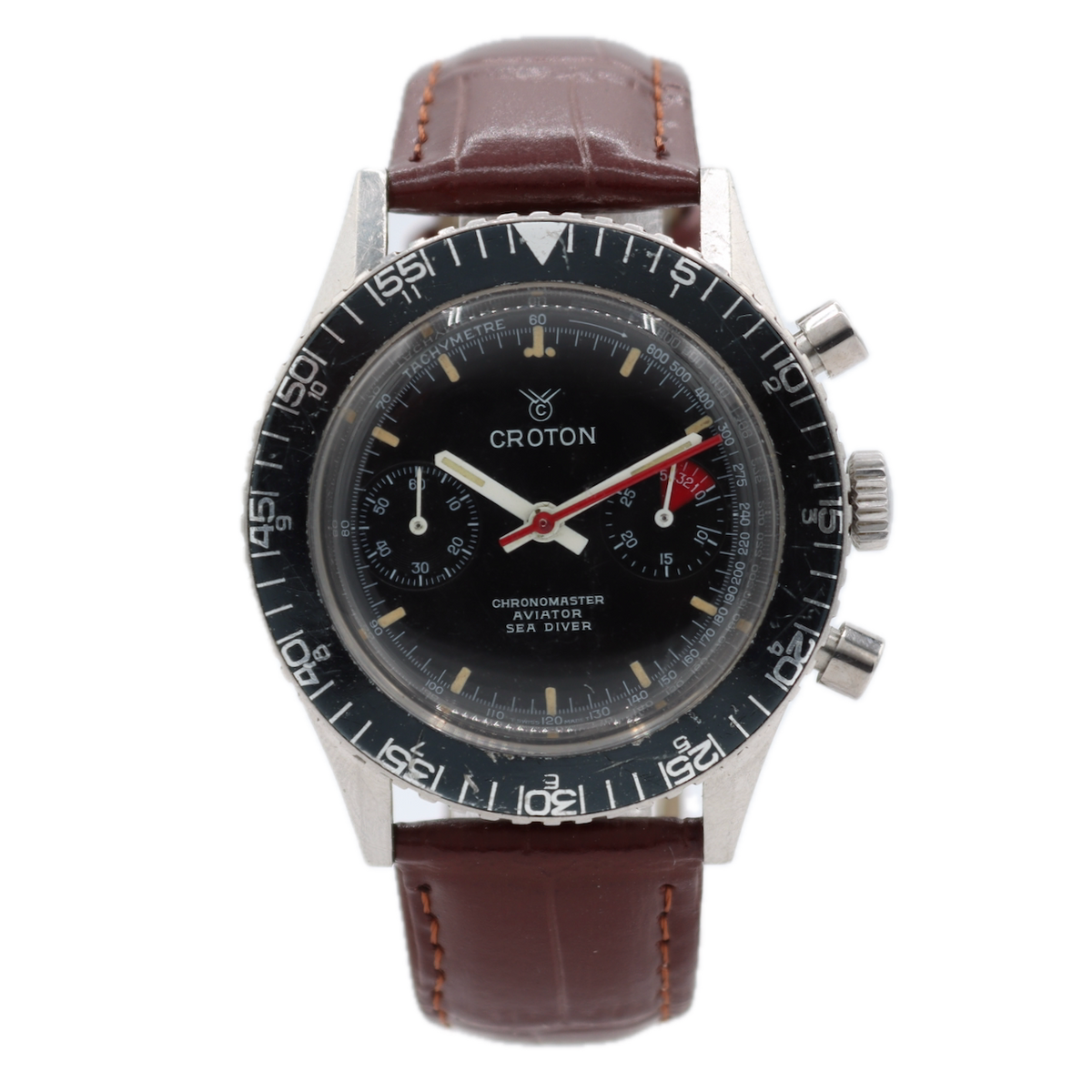 Vintage Croton Chronomaster Aviator Sea Diver Men's Chronograph Wristw ...