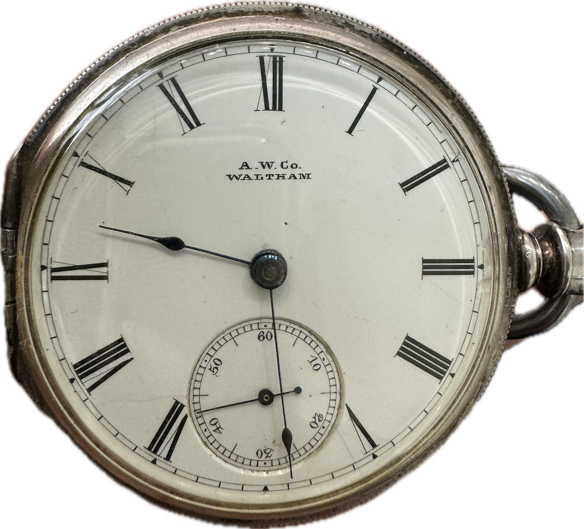 Antique 18s 1880 Waltham Engraved Hunter Pocket Watch Wm. Ellery Sterl ...