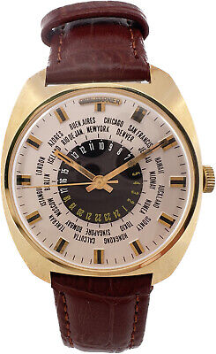 Vintage Paul Garnier World Time Disk 17 Jewel Men's Mechanical Wristwa ...
