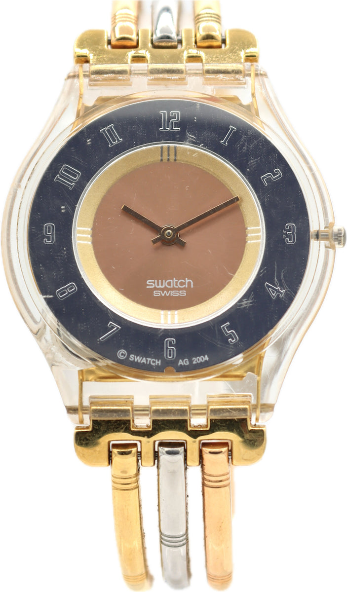 Vintage 34mm Swatch Cord Bracelet Men's Quartz Wristwatch Swiss Plasti ...