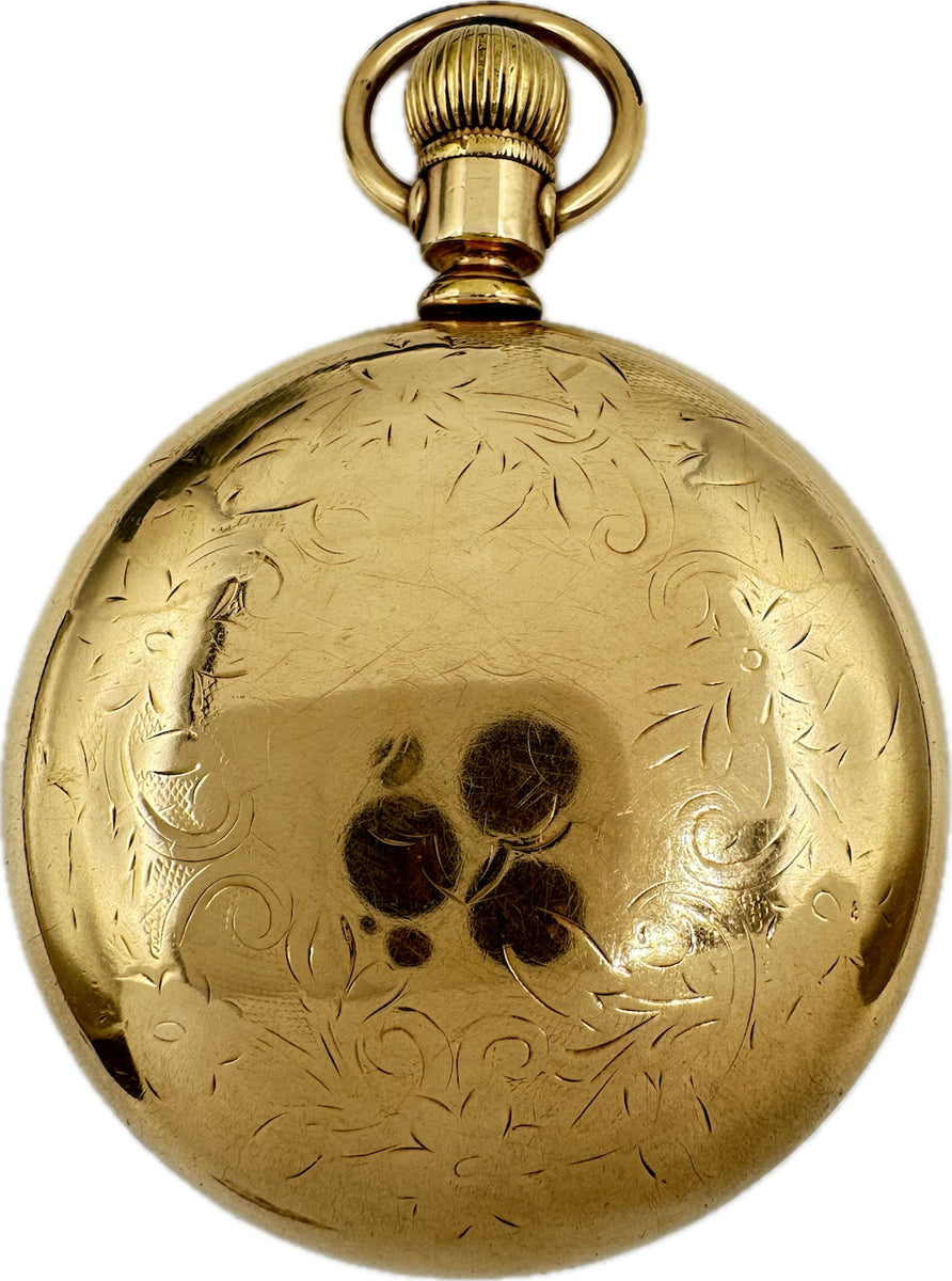 Antique 18 Size Columbus Watch Co Two-Tone Mechanical Pocket Watch Gol ...