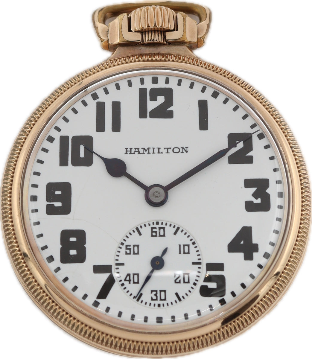 Antique 16S Hamilton Coin Edge Mechanical Railroad Pocket Watch 992 10 ...