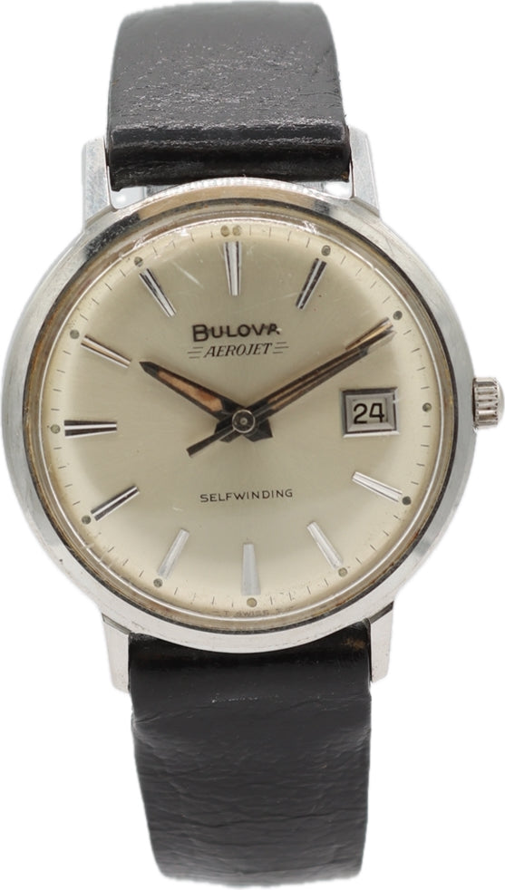 Vintage 35mm 1977 Bulova Aerojet Men's Automatic Wristwatch 11 ALACD S ...
