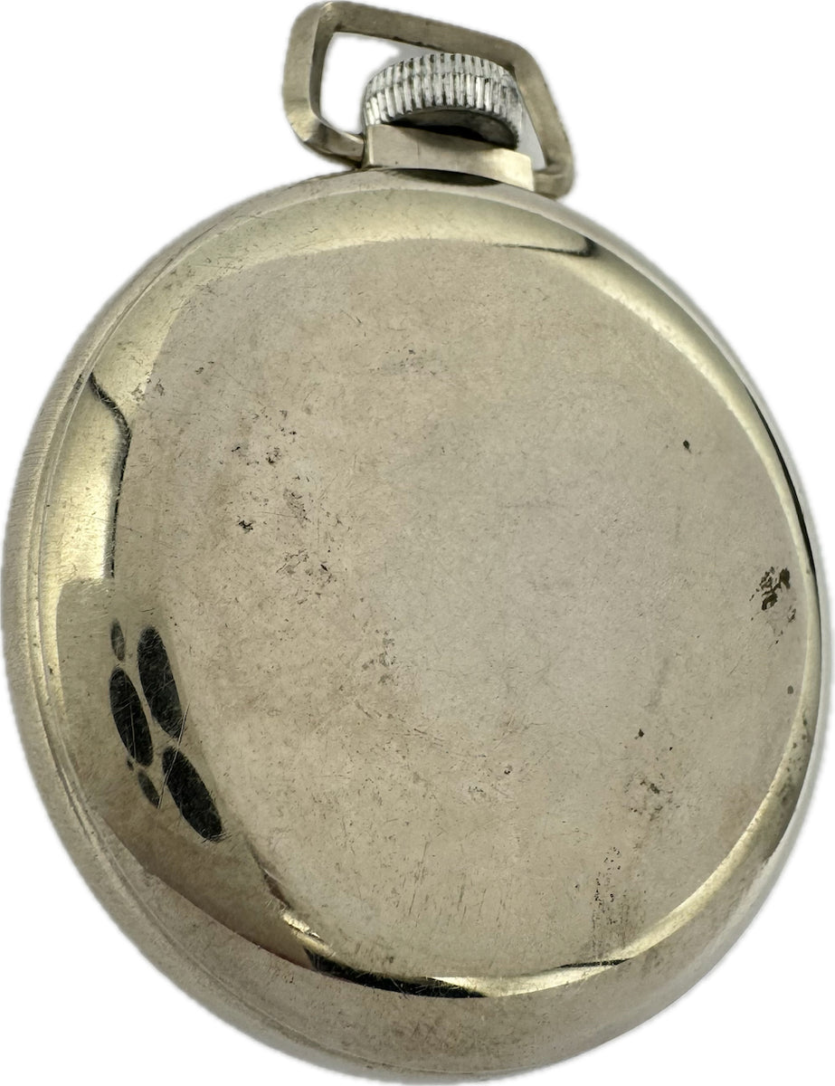 Vintage Ingraham Dollar Tower Mechanical Pocket Watch Chrome Plated Tw ...
