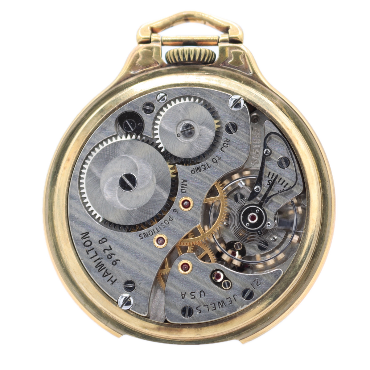 Antique 16s Hamilton Bar Over Crown Canadian Dial Railroad Pocket Watc ...