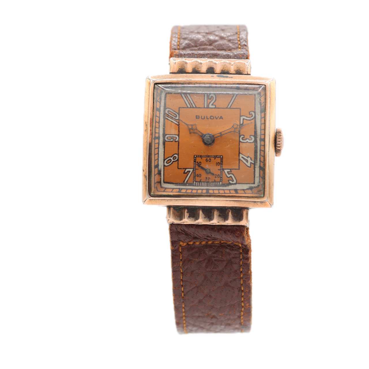 Vintage Bulova Copper Dial Men's Mechanical Wristwatch 10AN Swiss Stee ...