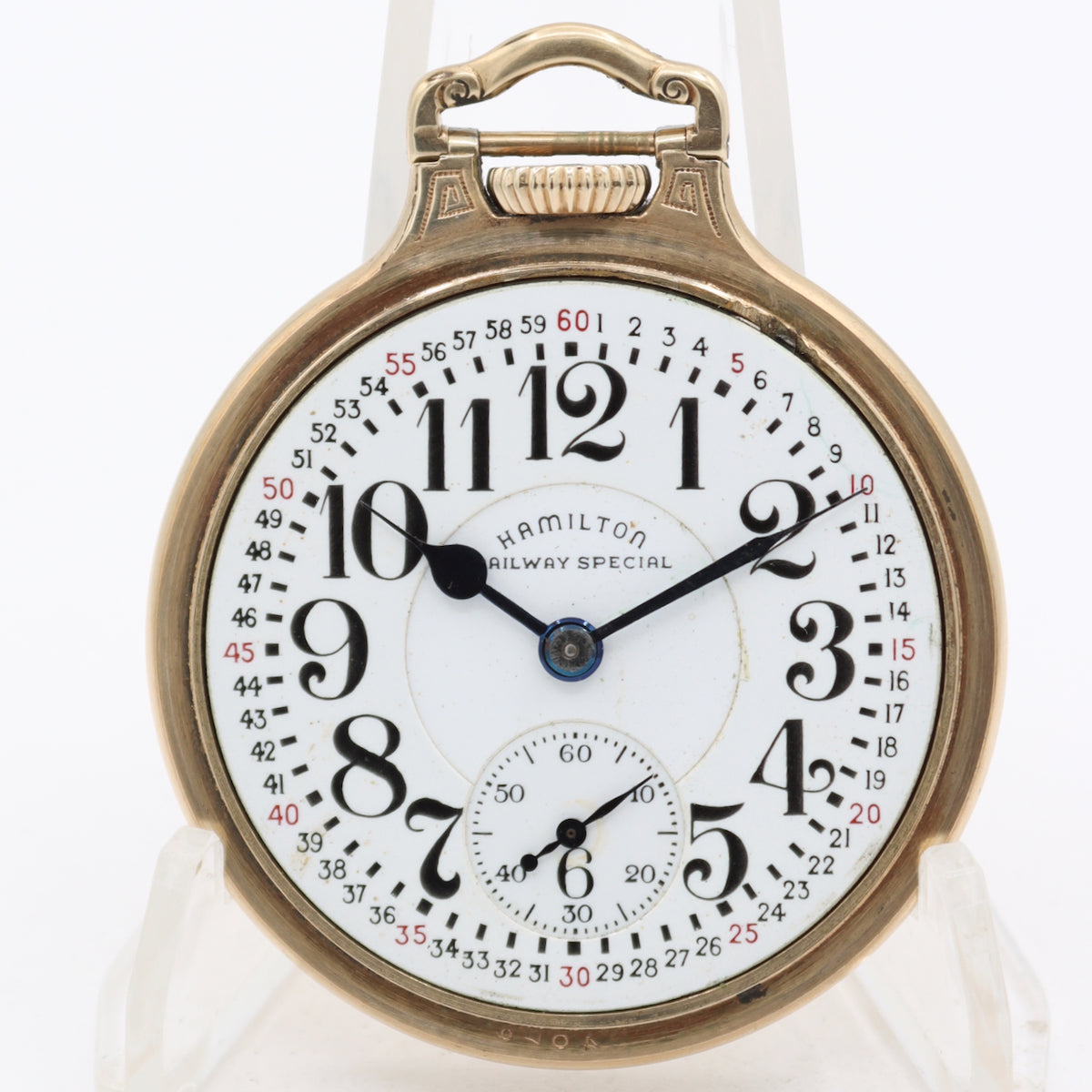 Vintage 1941 Hamilton Bar Over Crown 21j Railroad Pocket Watch 992B 10 ...