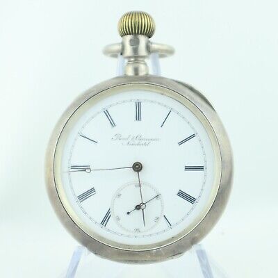 Antique 53mm Borel & Courvoisier Neuchatel Pocket Watch .800 Silver Hi ...