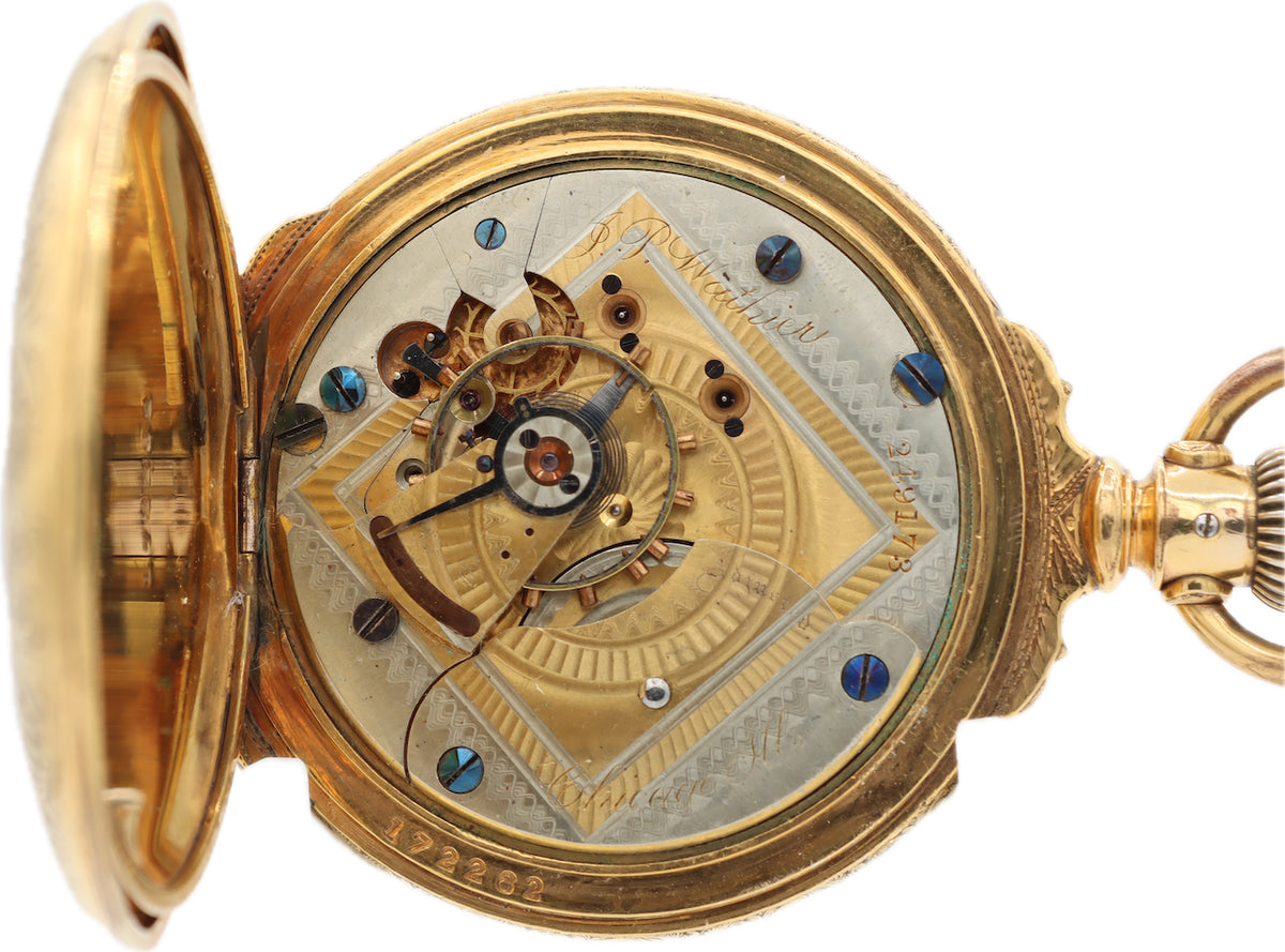 Antique 18S Rockford Wathier Square Two Tone w Box Hinge Hunter Pocket ...