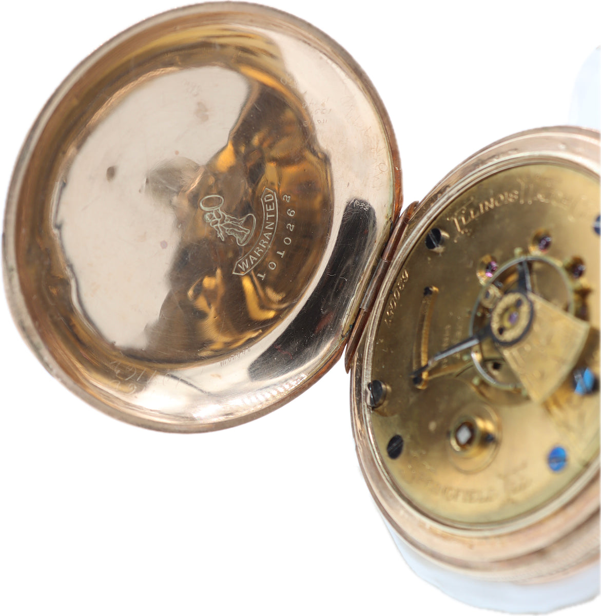 Antique 18 Size Illinois 11 Jewel Mechanical Hunter Pocket Watch 2 Gol ...