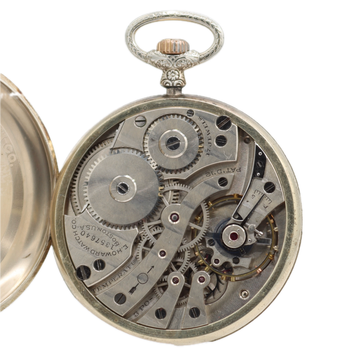 Antique Howard Roman Dial Pinstripe Mechanical Pocket Watch Series 7 1 ...