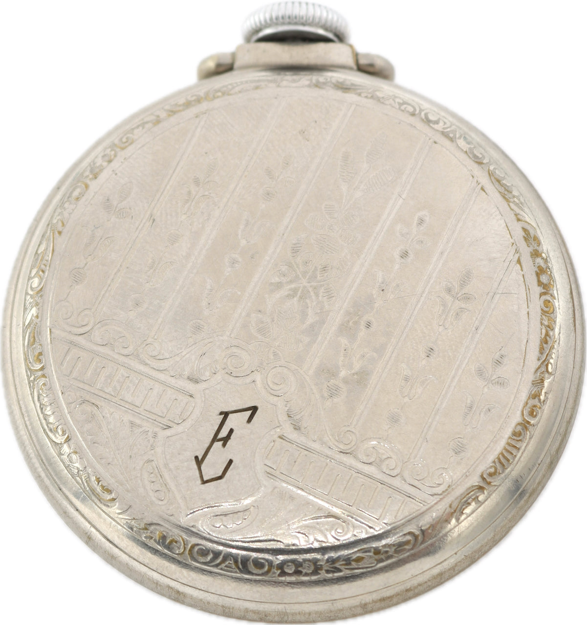 Vintage Ingraham Dollar Military Style Mechanical Pocket Watch Chrome ...