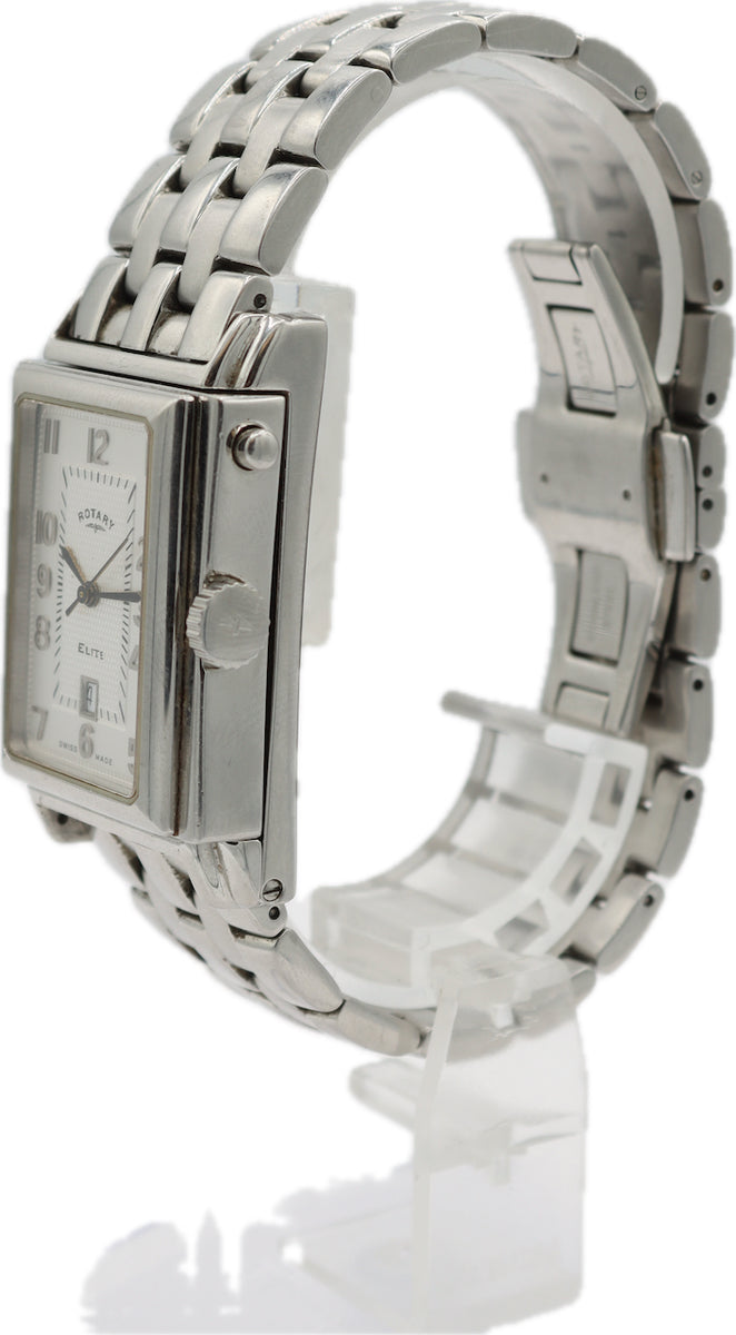 Vintage Rotary Elite 10910 Reverso Men's Quartz Wristwatch Swiss Steel ...