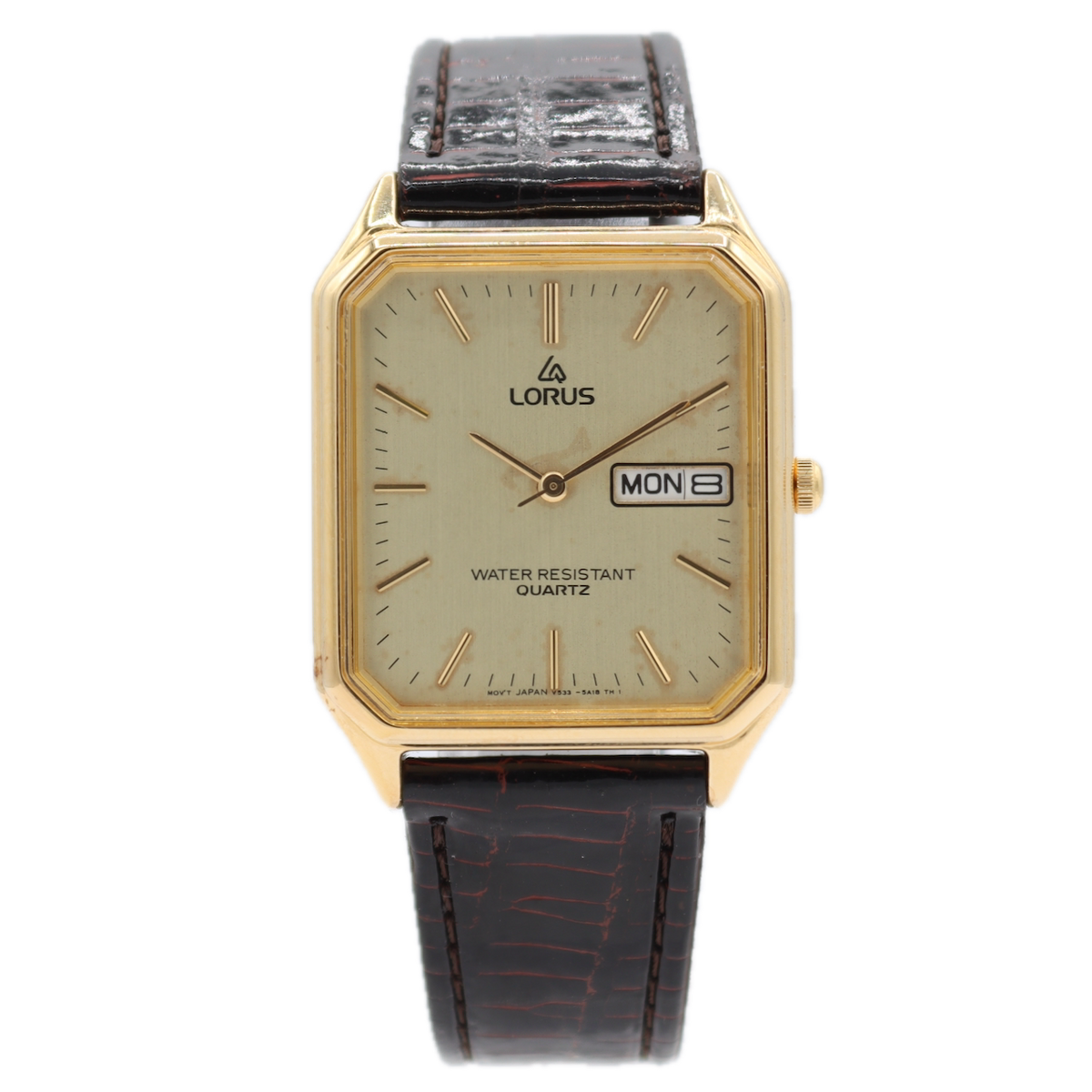 Lorus V533-5850 Day Date Men's Quartz Wristwatch V533A Japan Two Tone ...