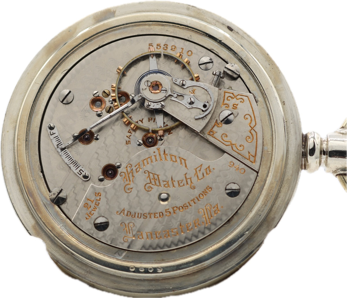 Antique 18 Size Hamilton Open Back Mechanical Railroad Pocket Watch Gr ...