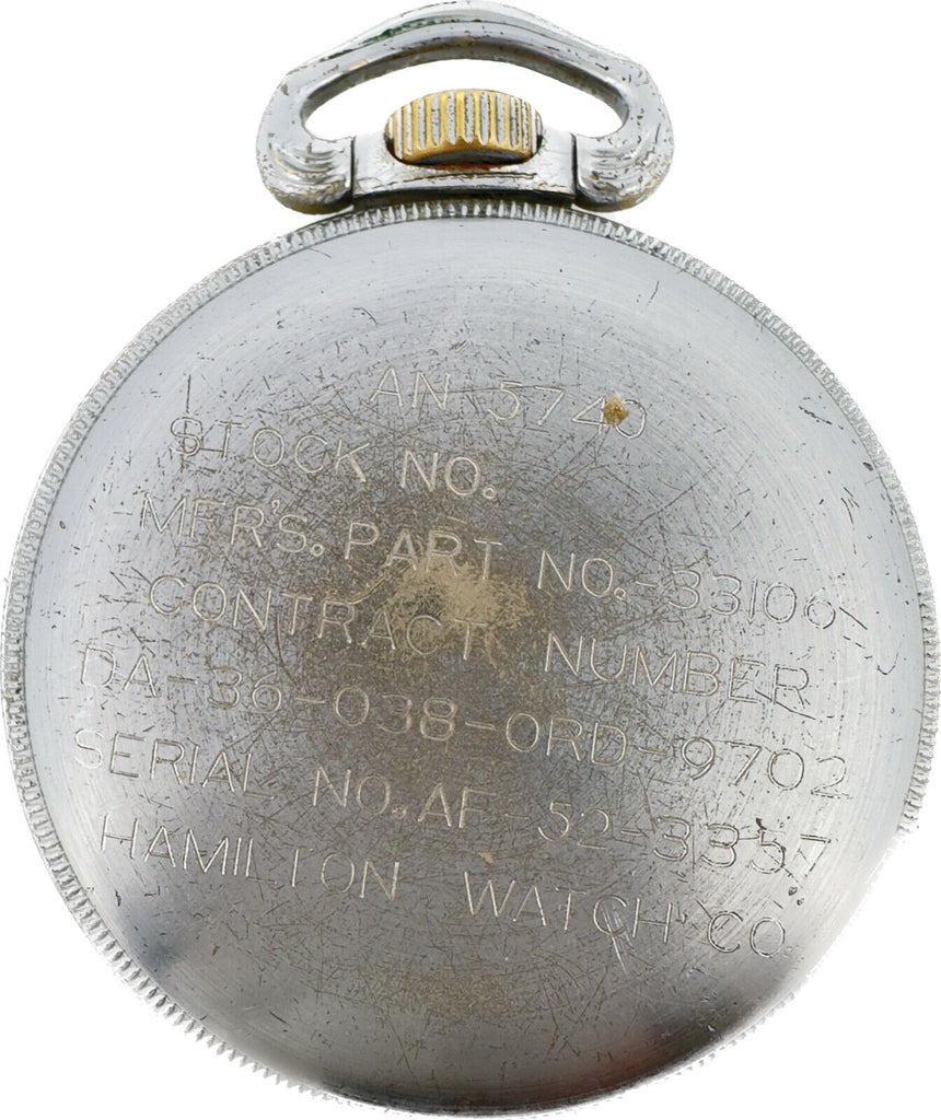 Vintage 16S 1952 Hamilton GCT US Military 24 Hour 22 Jewel Pocket Watc ...