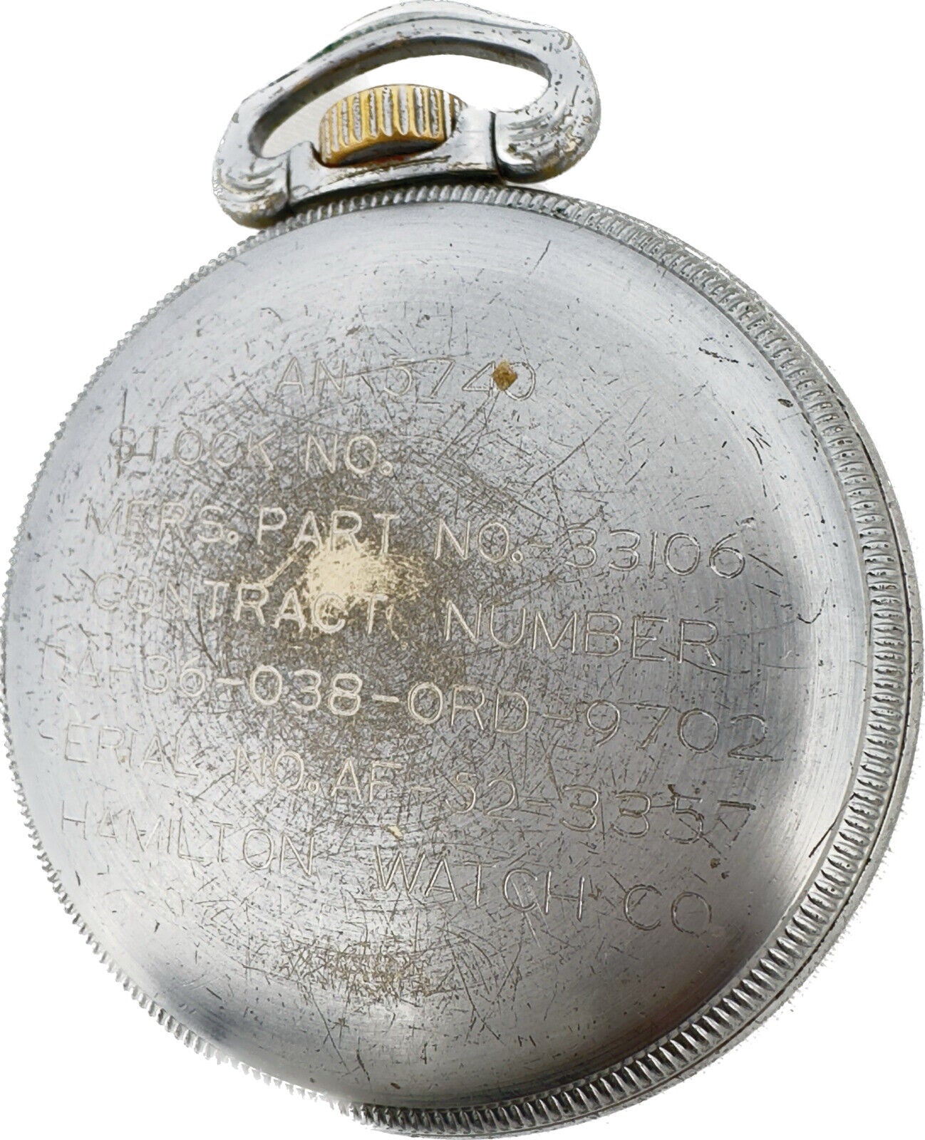 Vintage 16S 1952 Hamilton GCT US Military 24 Hour 22 Jewel Pocket Watc ...