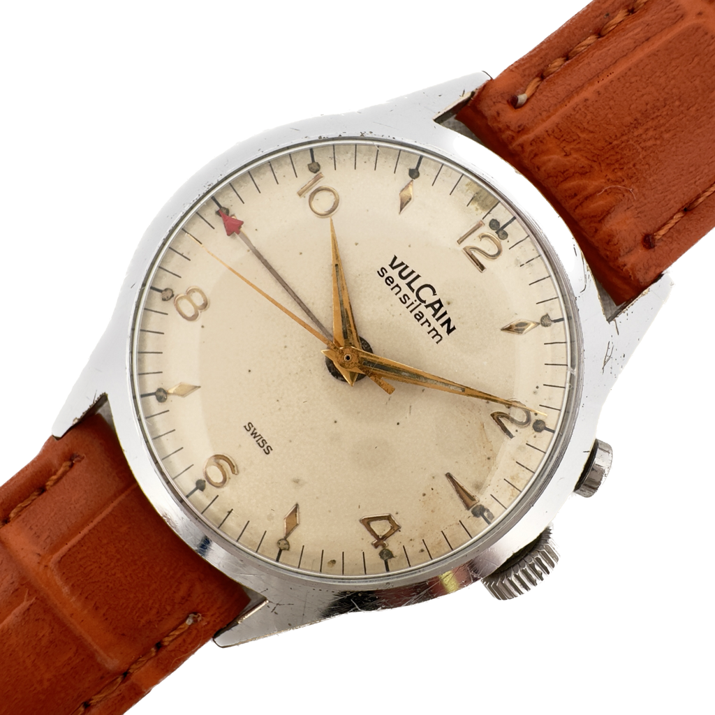 Vintage Vulcain Sensilarm 17Jewel Men Mechanical Alarm Wristwatch 120 ...
