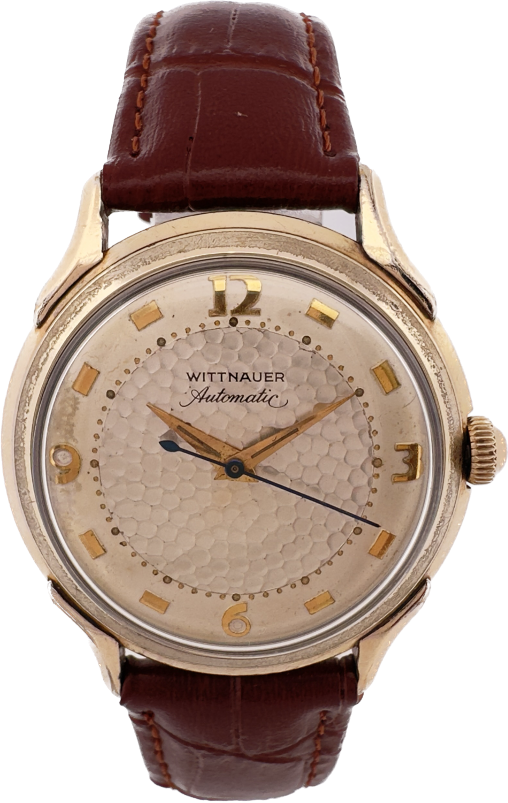 Vintage Wittnauer Men's Automatic Wristwatch 11ARG w Hammered Style Di ...