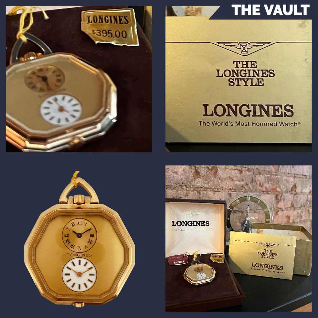 Vintage Longines Dual Time 16402 Mechanical Pocket Watch Swiss NOS w B ...