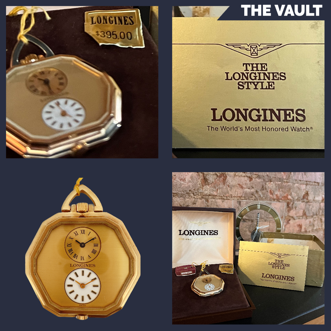 Vintage Longines Dual Time 16402 Mechanical Pocket Watch Swiss NOS w B ...