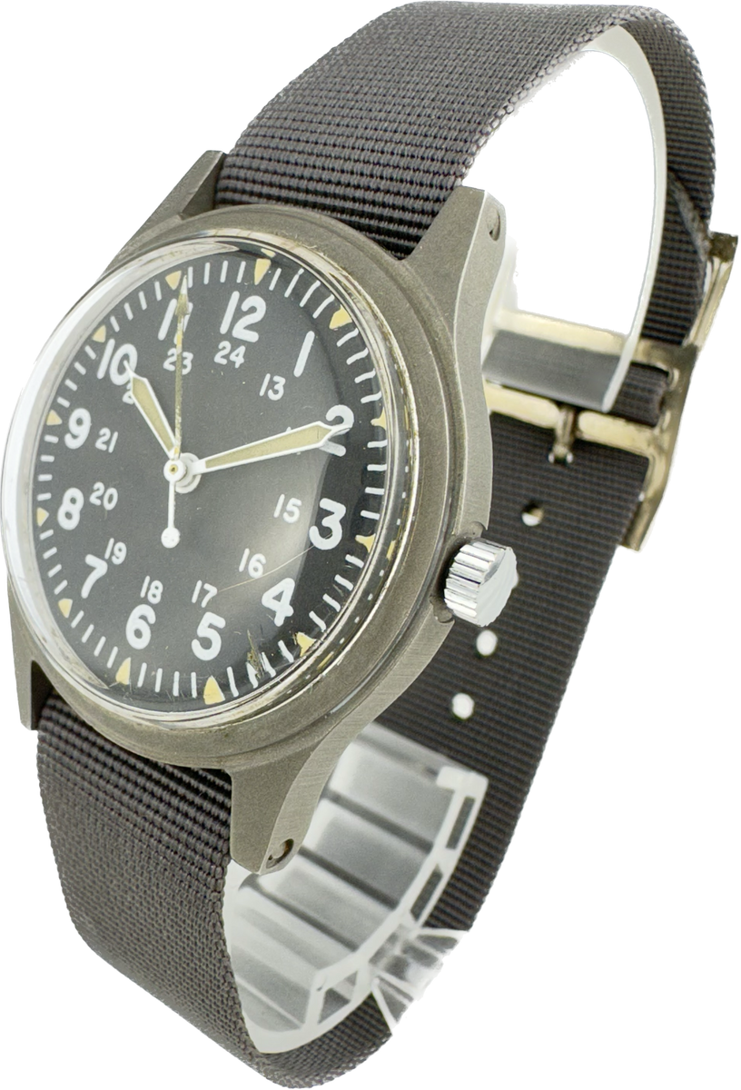 Vintage 1982 Hamilton Military GG-W-113 17 Jewel Men's Mechanical Wris ...