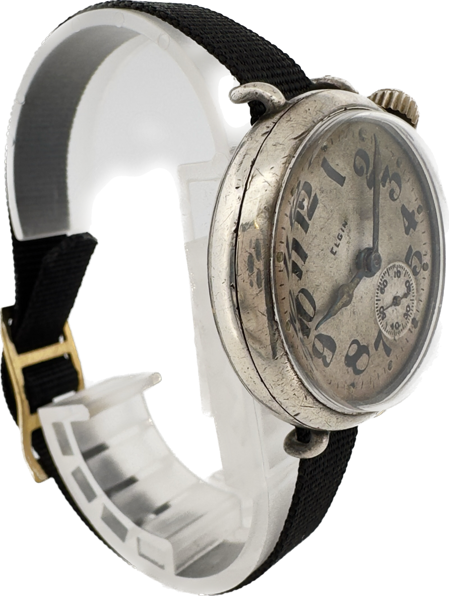 Antique 1918 Elgin WW1 Trench Offset Crown Men's Manual Wristwatch 462 ...
