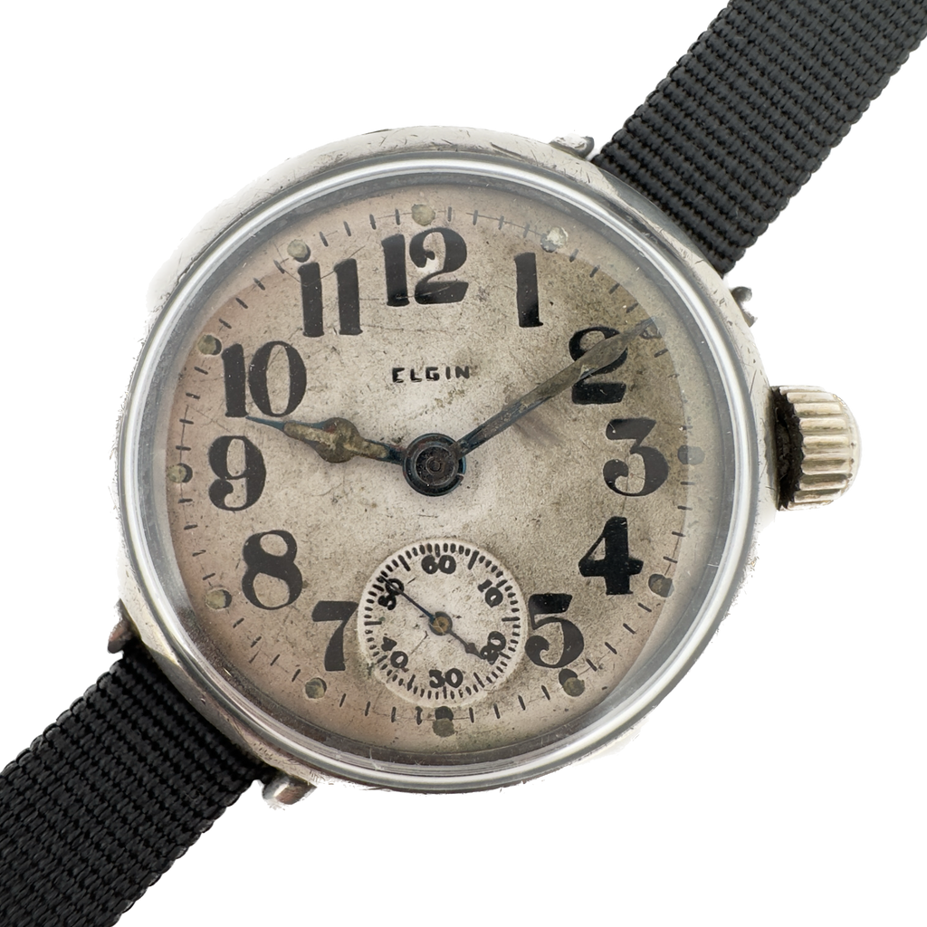 Antique 1918 Elgin WW1 Trench Offset Crown Men's Manual Wristwatch 462 ...