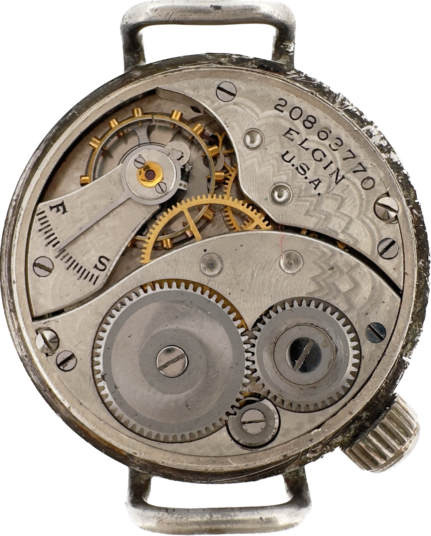Antique 1918 Elgin WW1 Trench Offset Crown Men's Manual Wristwatch 462 ...