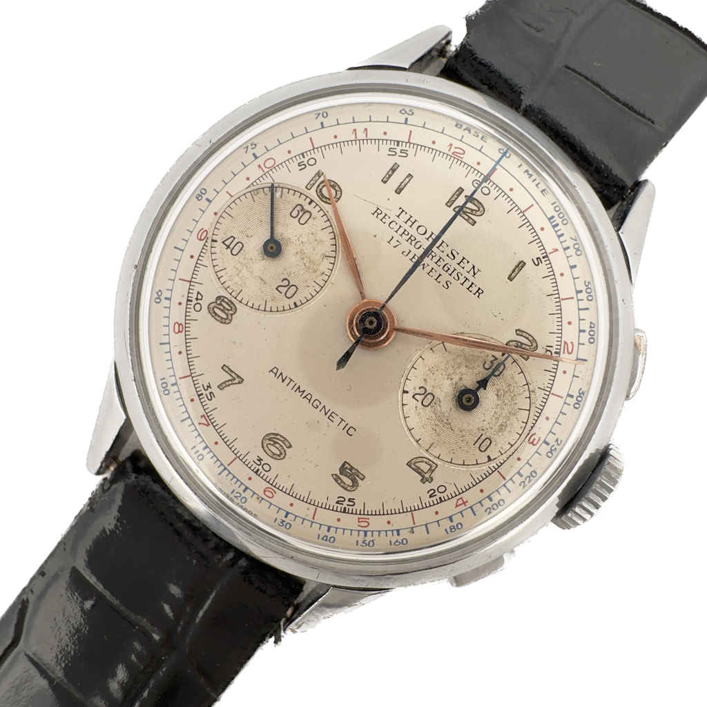 Vintage 34mm Thoresen Recipro-Register Men's Mechanical Chronograph Wr ...