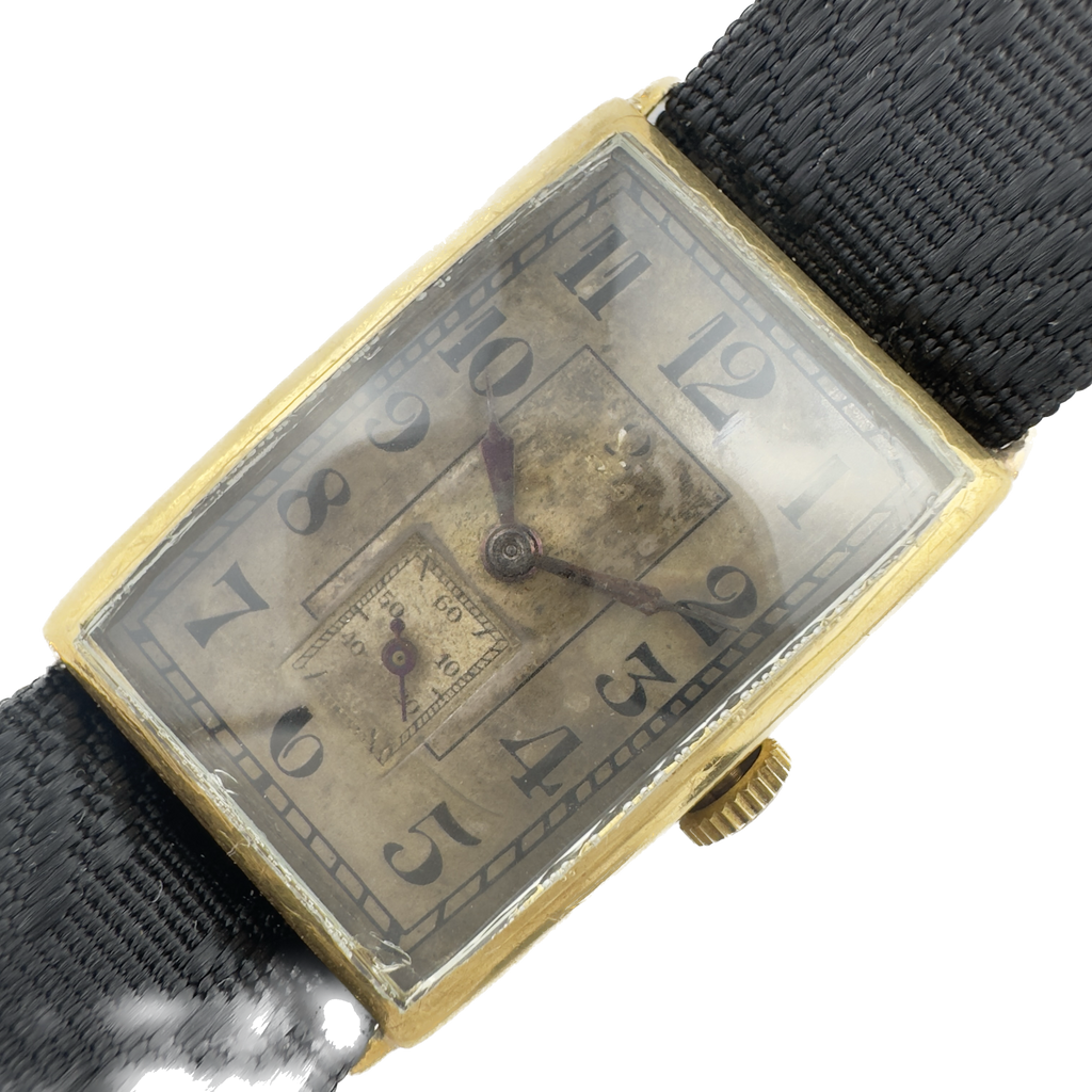 Vintage Omega Men's Mechanical Wristwatch 19.4 18k Solid Gold Tank Wir ...